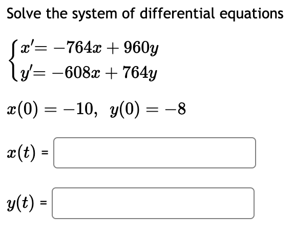 Solved Solve the system of differential equations | Chegg.com
