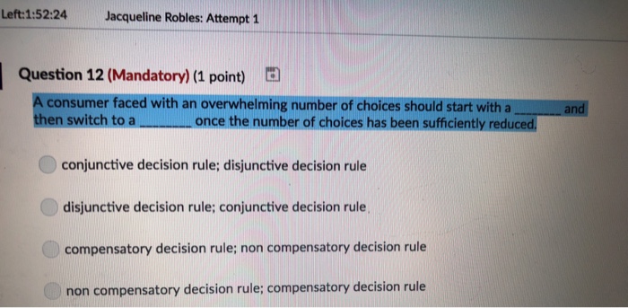 Solved Left:1:52:24 Jacqueline Robles: Attempt 1 Question 12 | Chegg.com