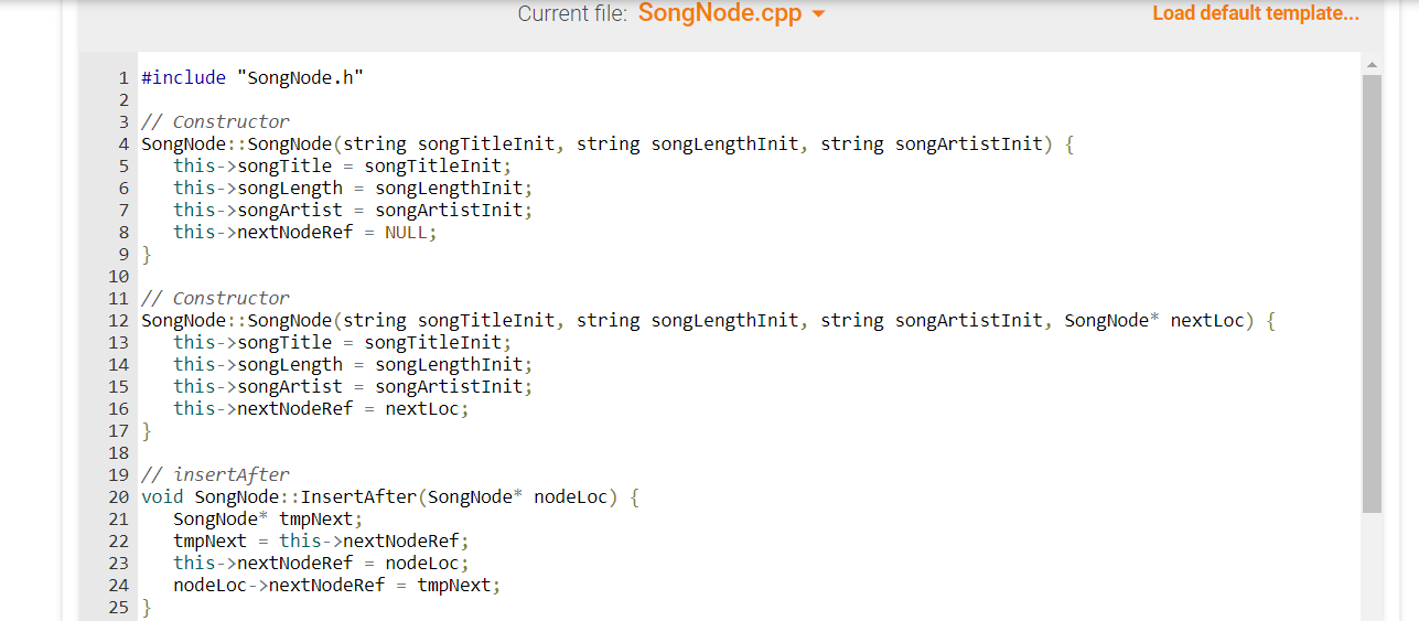 Solved Given Main Complete The Songnode Class To Include 9593
