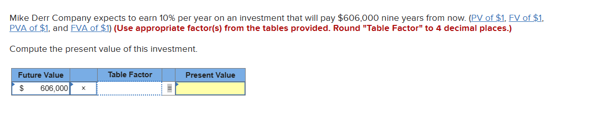 Solved Mike Derr Company expects to earn 10% per year on an | Chegg.com