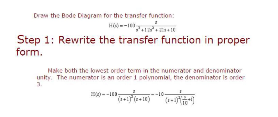 Solved Draw the Bode Diagram for the transfer function: s | Chegg.com