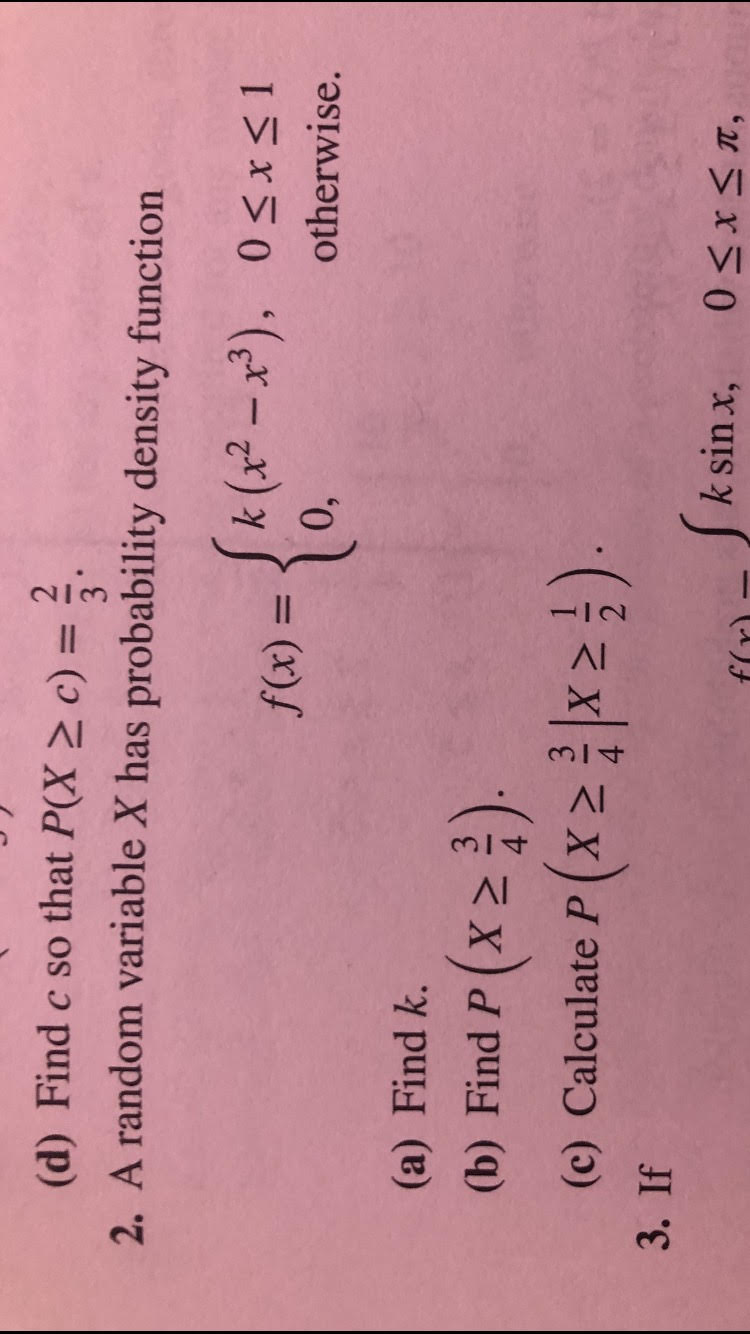 Solved 2 A C Only A Random Variable Function X Has 1120