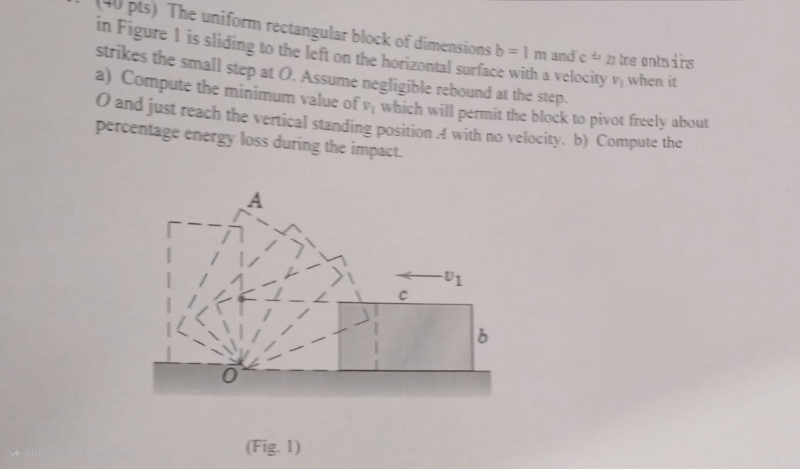 Solved (40 ﻿pts) ﻿The uniform rectangular block of | Chegg.com