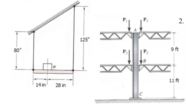 Solved 3. The A-36 steel column, fixed at support C, is used | Chegg.com