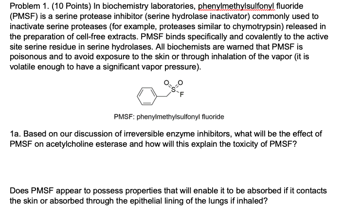 Solved Problem 1. (10 Points) In biochemistry laboratories, | Chegg.com