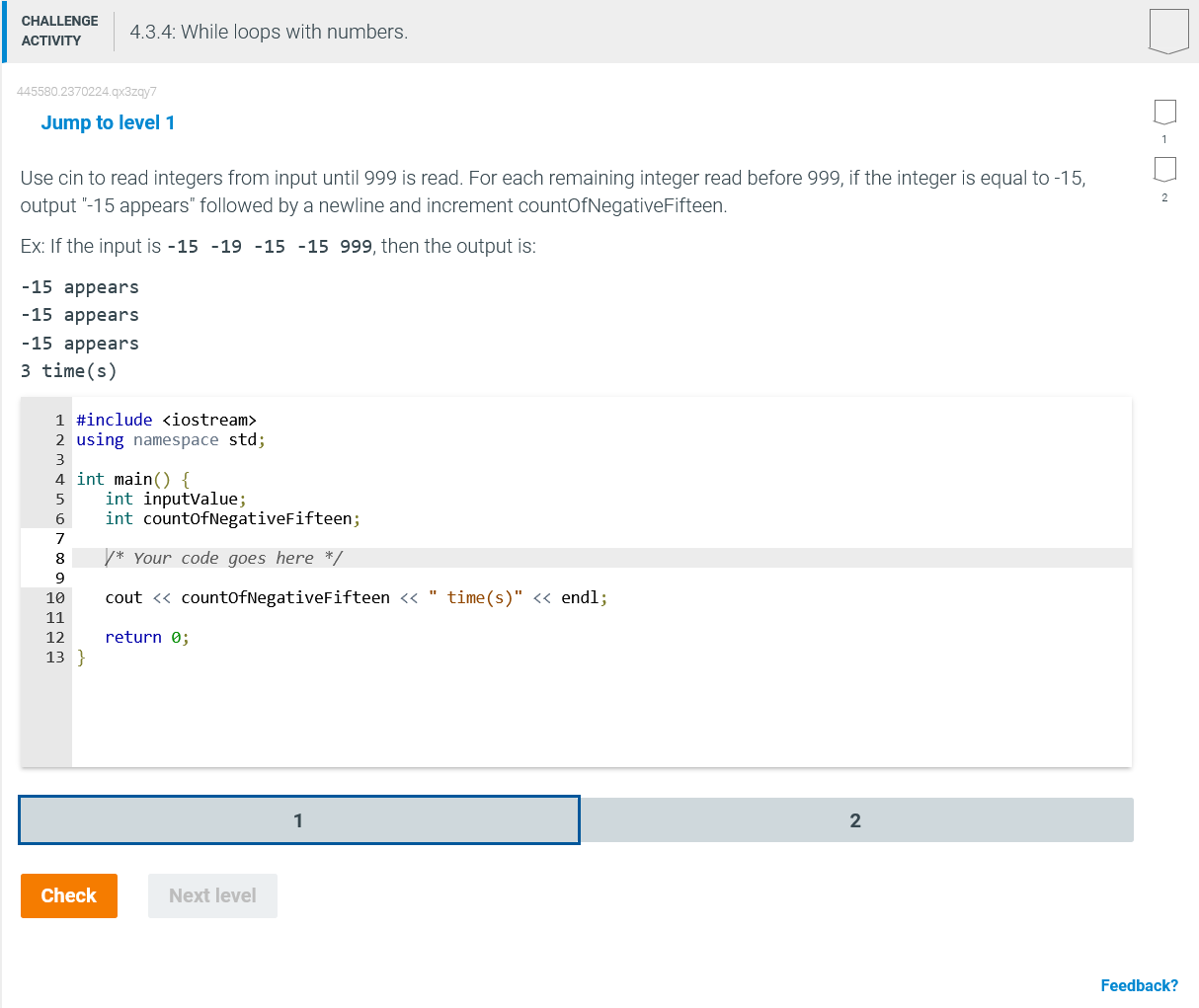Solved Challenge Activity 4 3 4 While Loops With Chegg