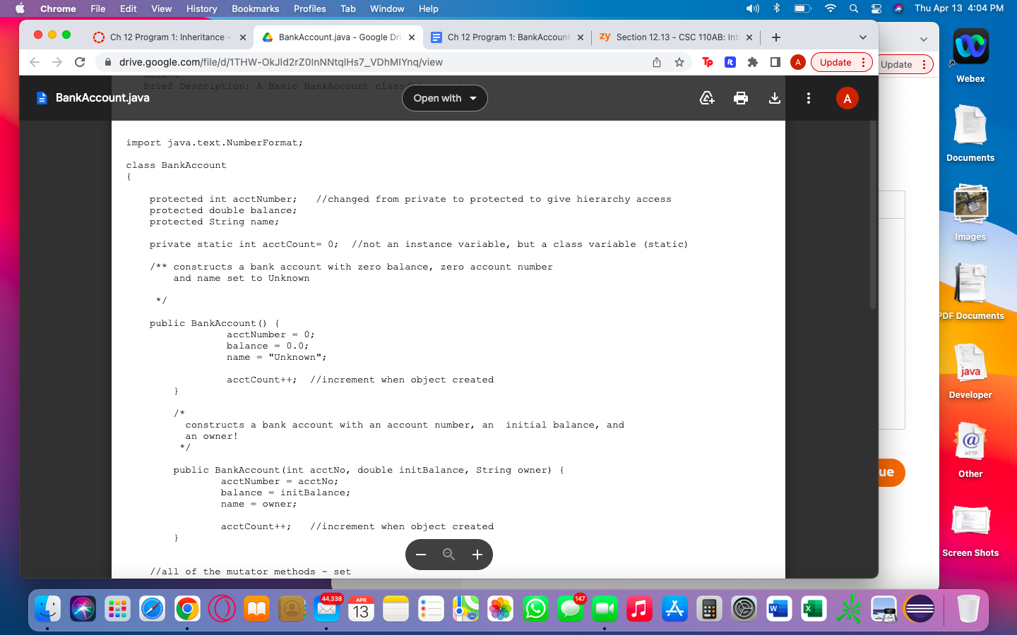 Solved Submit the following three files:CheckingAccount.java | Chegg.com