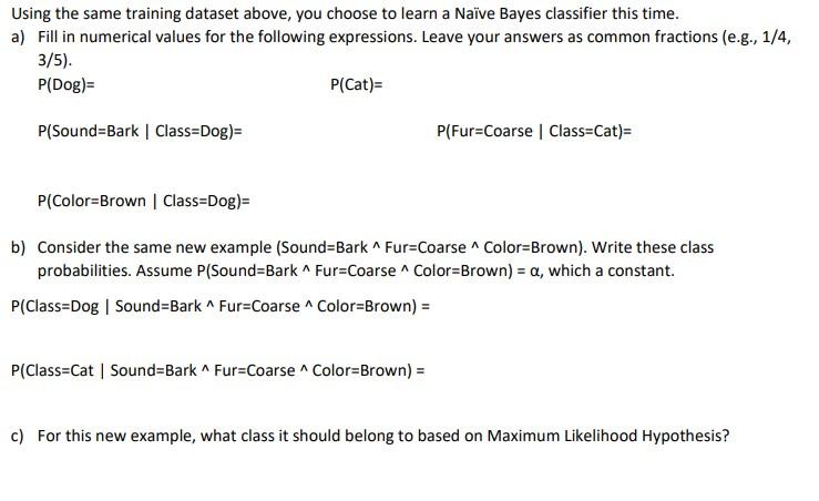 Solved III. Decision Tree You are a robot in an animal | Chegg.com