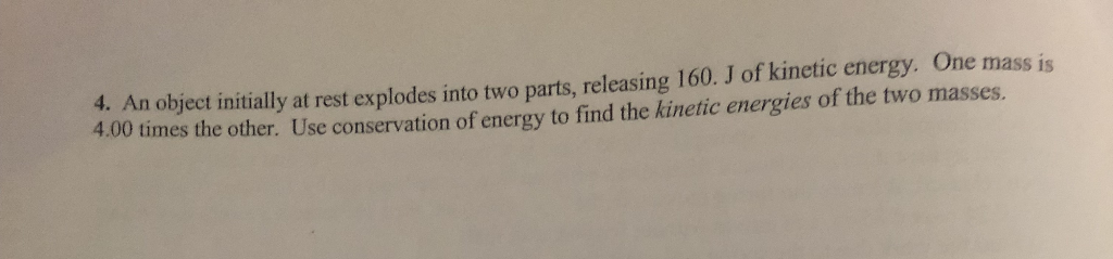 Solved An object initially at rest explodes into two parts, | Chegg.com