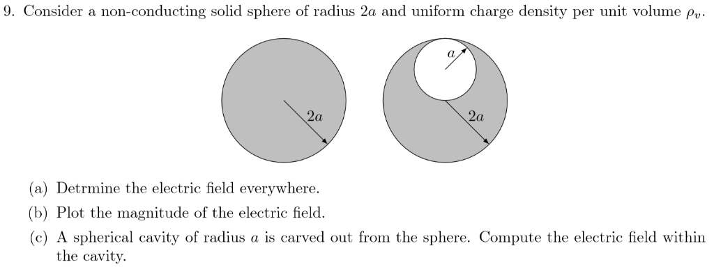 Solved 9. Consider a non-conducting solid sphere of radius | Chegg.com