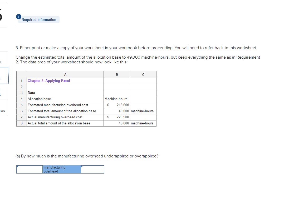 Solved Required information Chapter 3: Applying Excel Step | Chegg.com