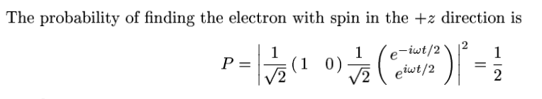 Solved The probability of finding the electron with spin in | Chegg.com