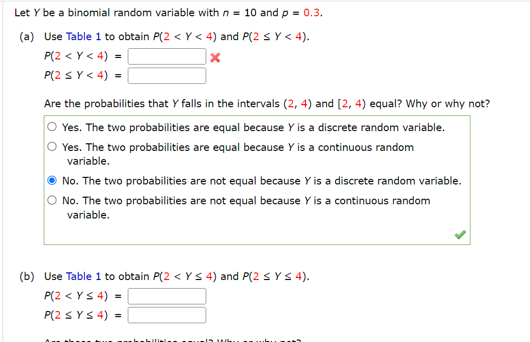 Solved n=10Let Y be a binomial random variable with n=10 and | Chegg.com