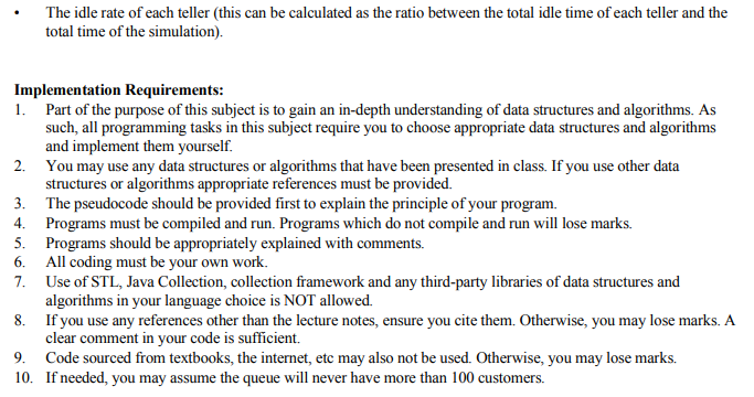 Solved Task: You should write a program to simulate the | Chegg.com