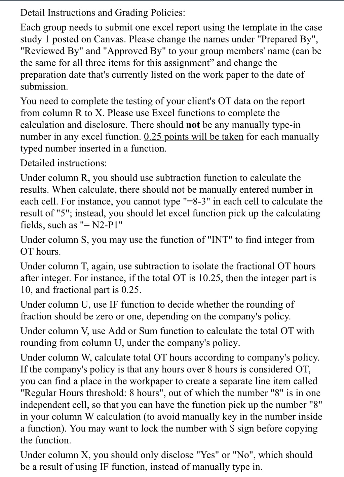 Detail Instructions and Grading Policies: Each group | Chegg.com