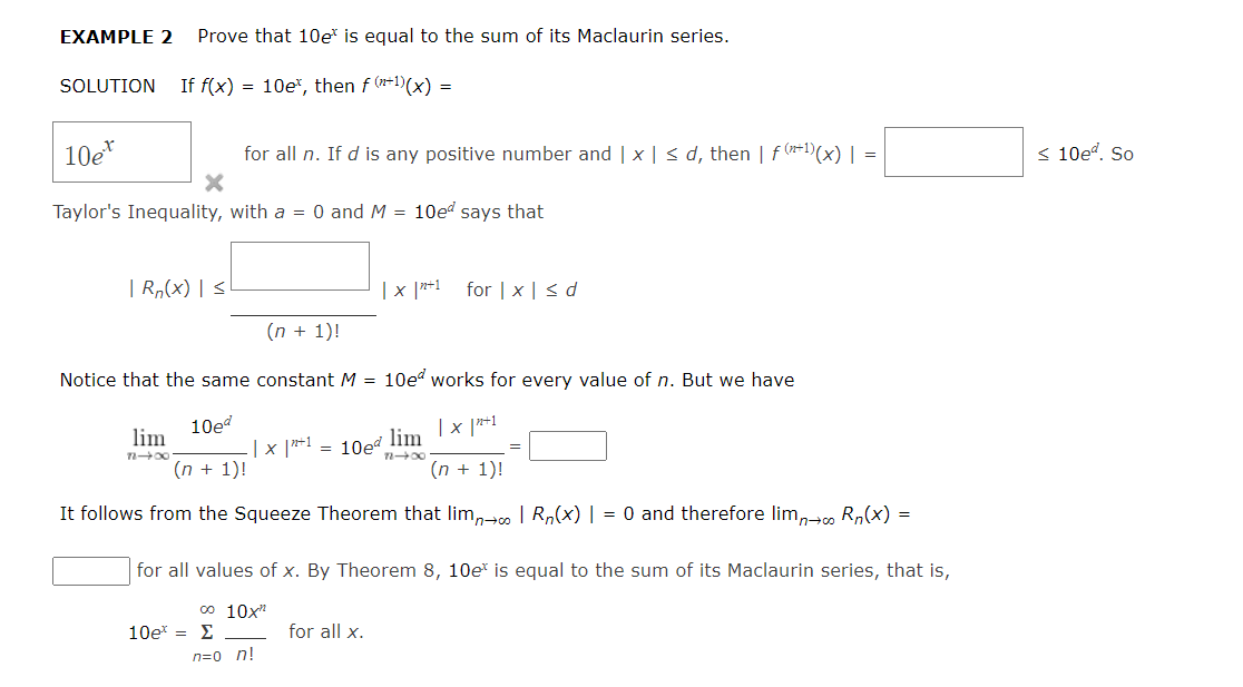Solved EXAMPLE 2 Prove that 10e is equal to the sum of its | Chegg.com