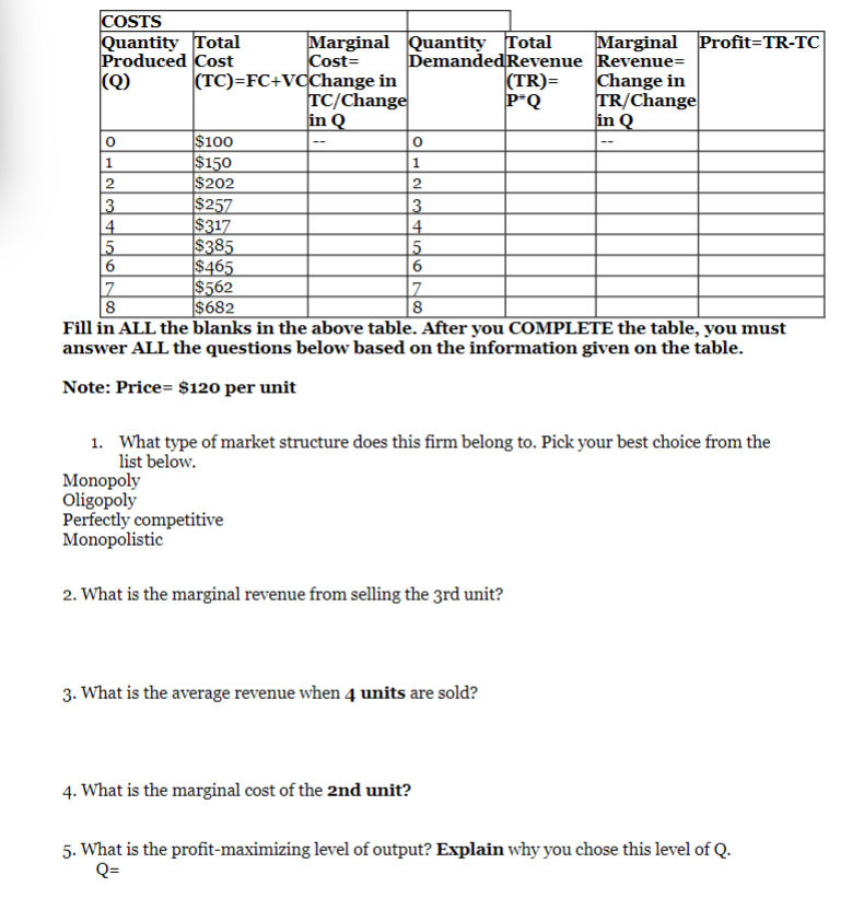 Solved Fill in ALL the blanks in the above table. After you | Chegg.com