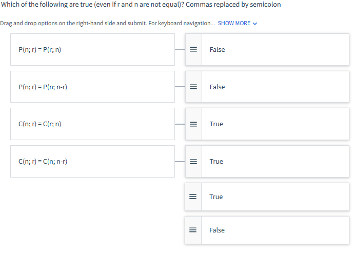 Solved Which of the following are true (even if r and n are | Chegg.com