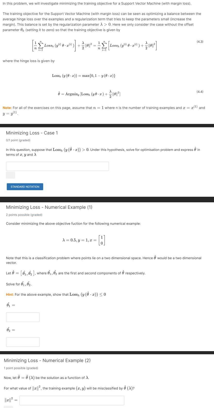 Solved In this problem, we will investigate minimizing the | Chegg.com