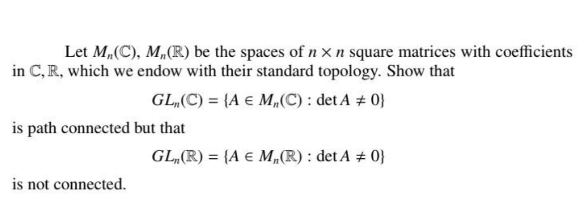 Solved Let Mn(C),Mn(R) be the spaces of n×n square matrices | Chegg.com