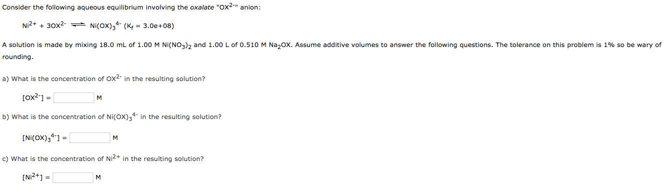 Solved Consider the following aqueous equilibrium involving | Chegg.com
