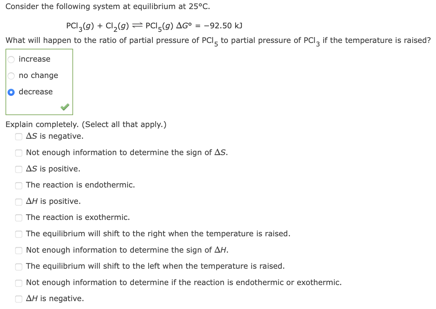 Solved Consider the following system at equilibrium at \\( | Chegg.com