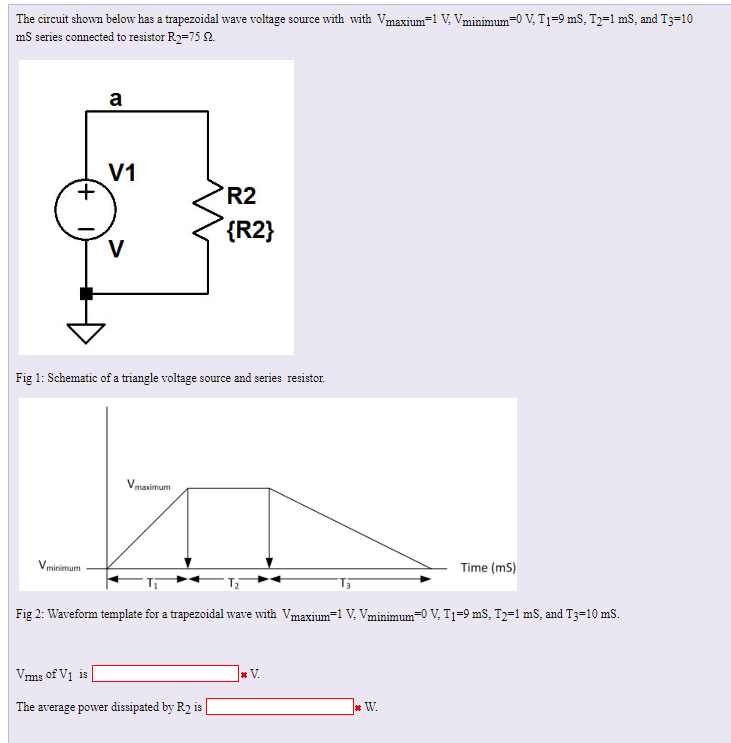 Solved The circuit shown below has a trapezoidal mS series | Chegg.com