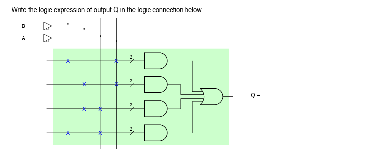 Solved Write the logic expression of output Q in the logic | Chegg.com