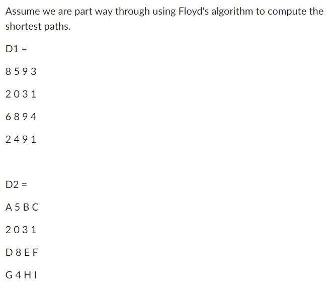 Assume we are part way through using Floyd's | Chegg.com