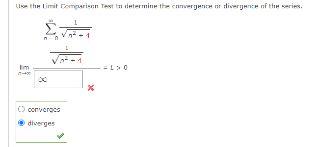 Solved Use the Limit Comparison Test to determine the | Chegg.com