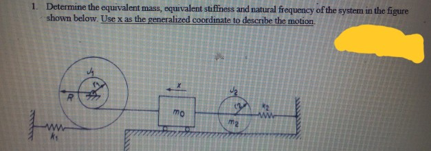 Solved 1. Determine the equivalent mass, equivalent | Chegg.com