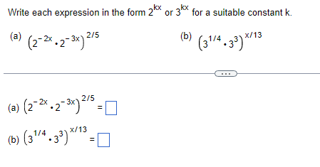 Solved Write each expression in the form 2kx or 3kx for a | Chegg.com