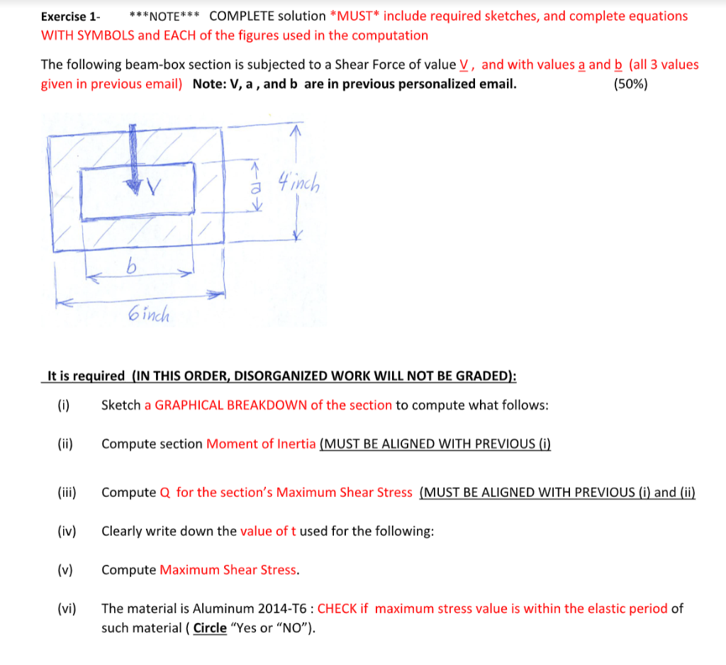 Solved DATA: a[inch] = 1 inch ; b[inch] = 4 inch ; V[kip] = | Chegg.com
