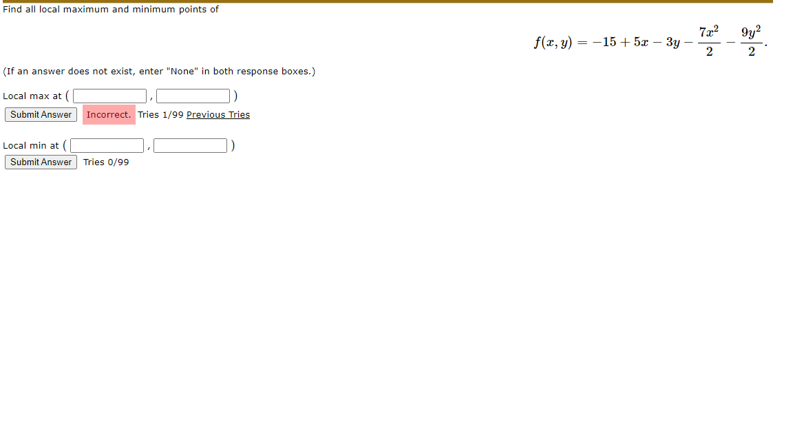Solved Find all local maximum and minimum points of | Chegg.com