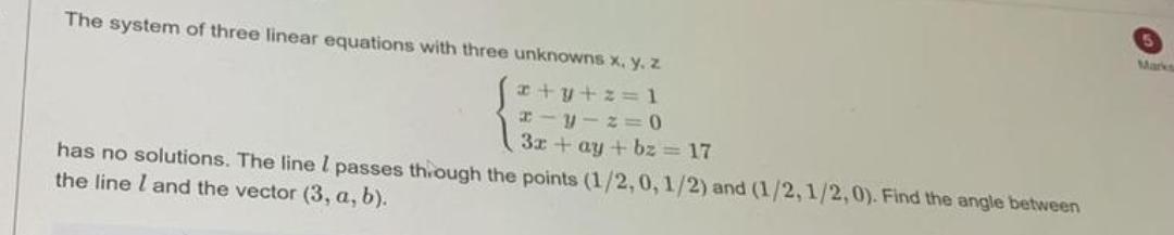 Solved The System Of Three Linear Equations With Three