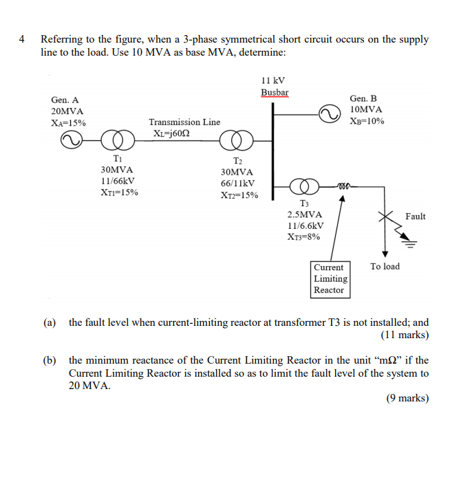 Solved 4 Referring to the figure, when a 3-phase symmetrical | Chegg.com
