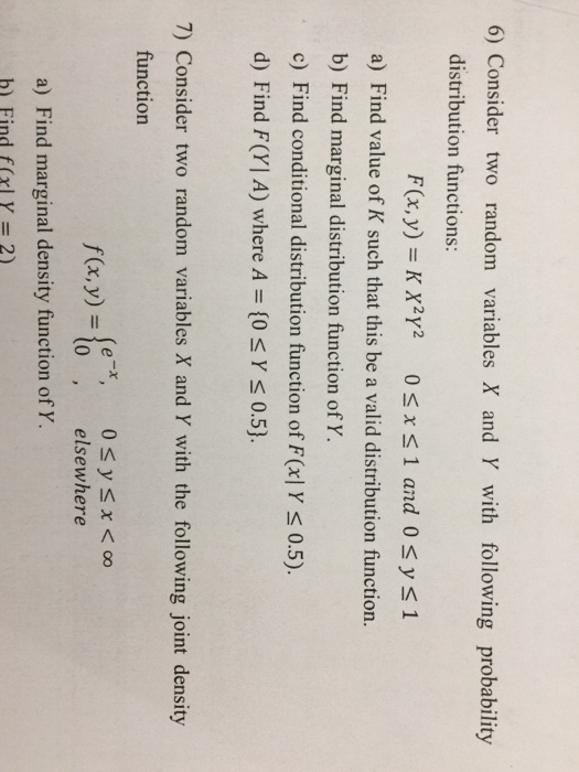 Solved Consider two random variables X and Y with following | Chegg.com