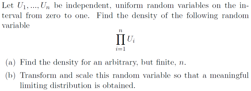 Let U1, ..., Un be independent, uniform random | Chegg.com
