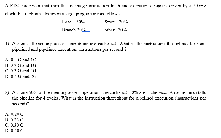 Solved A RISC processor that uses the five-stage instruction | Chegg.com