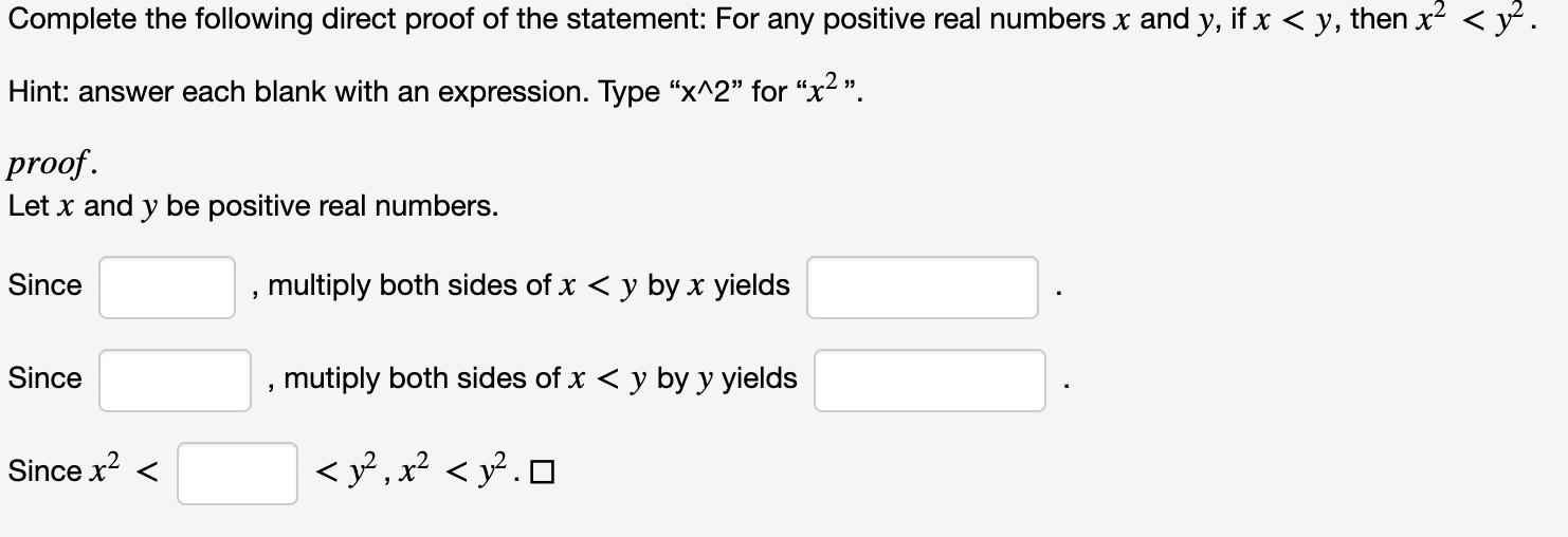 Solved Complete the following direct proof of the statement: | Chegg.com