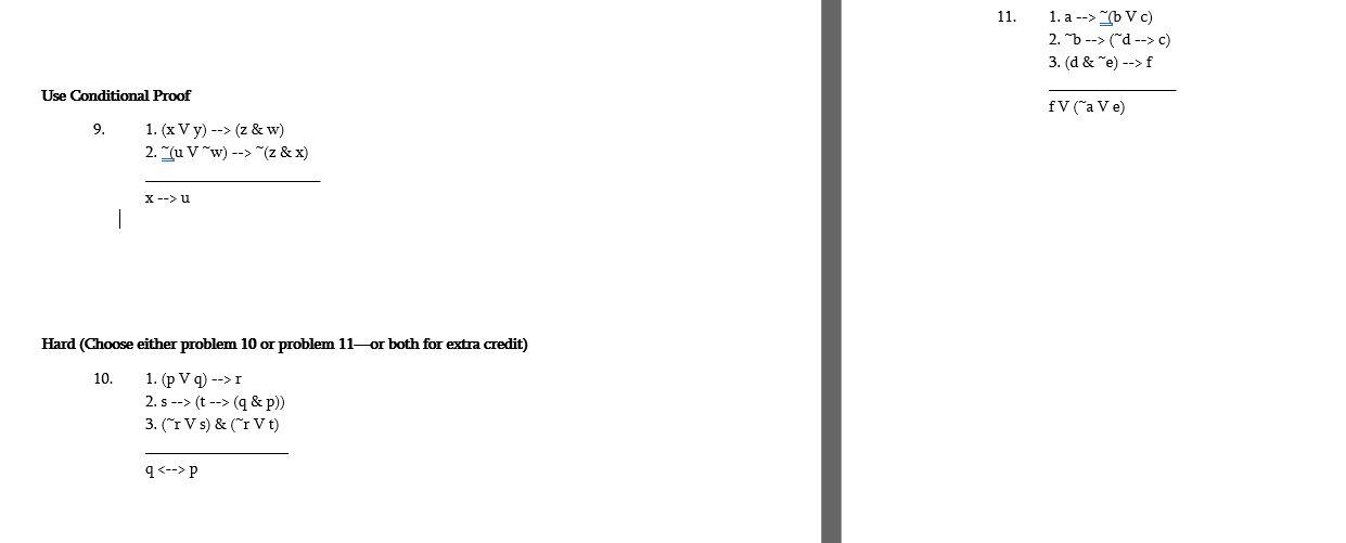 Solved 11. 1.a→∼(bVc) 2. ∼→(∼d→c) 3. (d&∼e)→f Use | Chegg.com