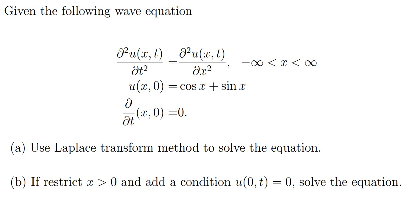 Solved Given the following wave equation | Chegg.com