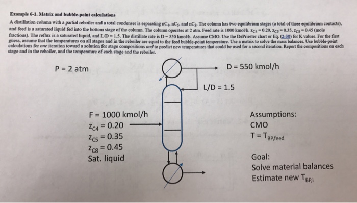 6) [20 pt] Repeat the material balance distillation | Chegg.com