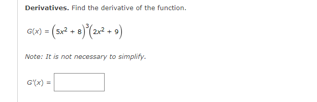 Solved Derivatives. Find the derivative of the function. | Chegg.com