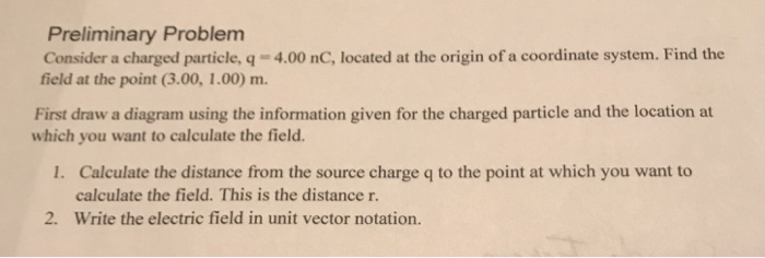 Solved Preliminary Problem Consider a charged particle, | Chegg.com