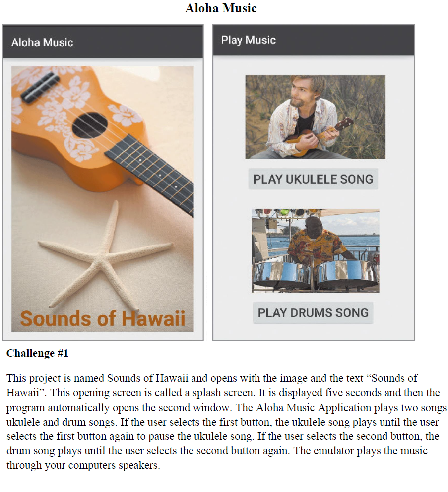 Solved Aloha Music Aloha Music Play Music PLAY UKULELE SONG | Chegg.com