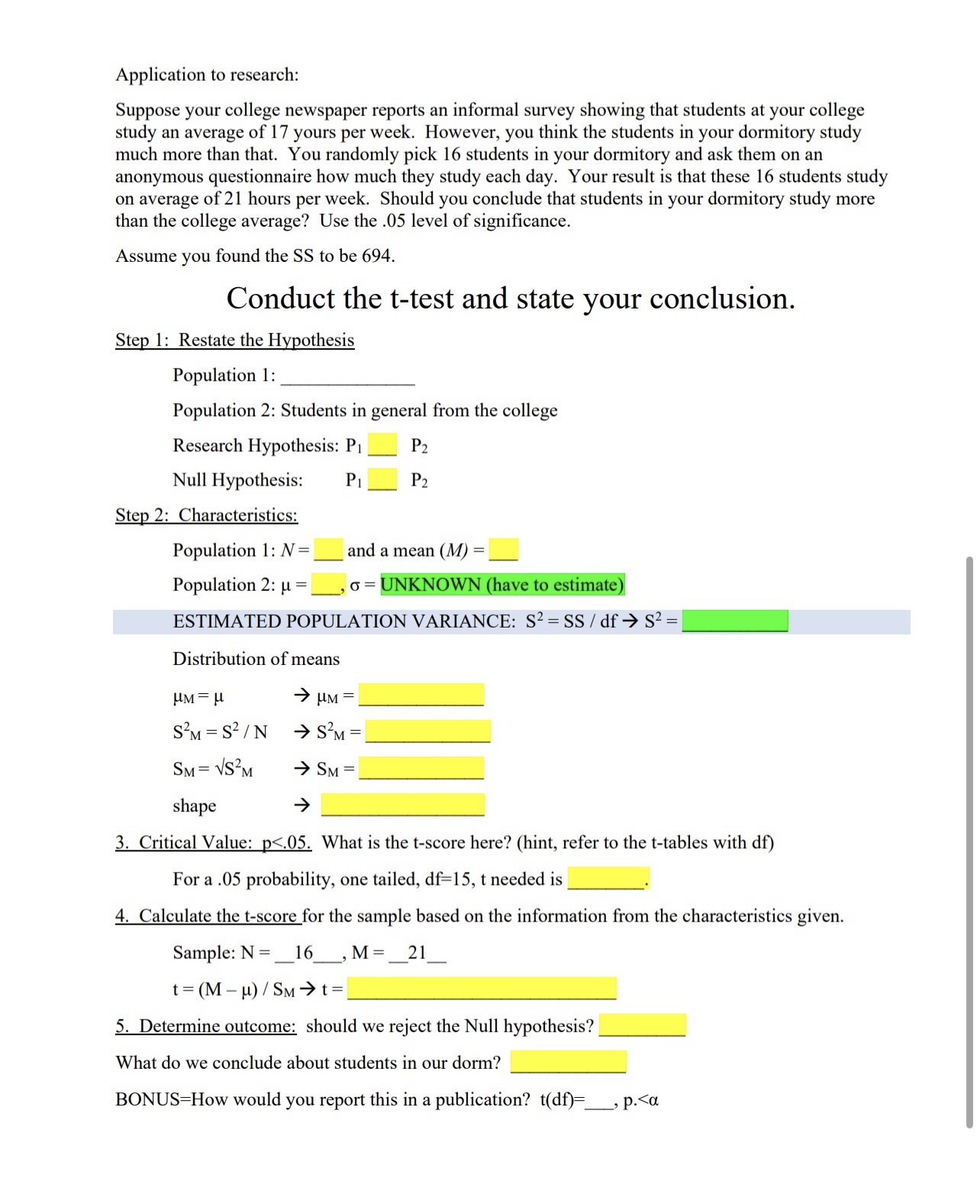 Solved 1. Restate the question as a research hypothesis and | Chegg.com