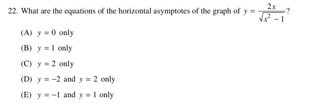 Solved 22. what are the equations of the horizontal | Chegg.com