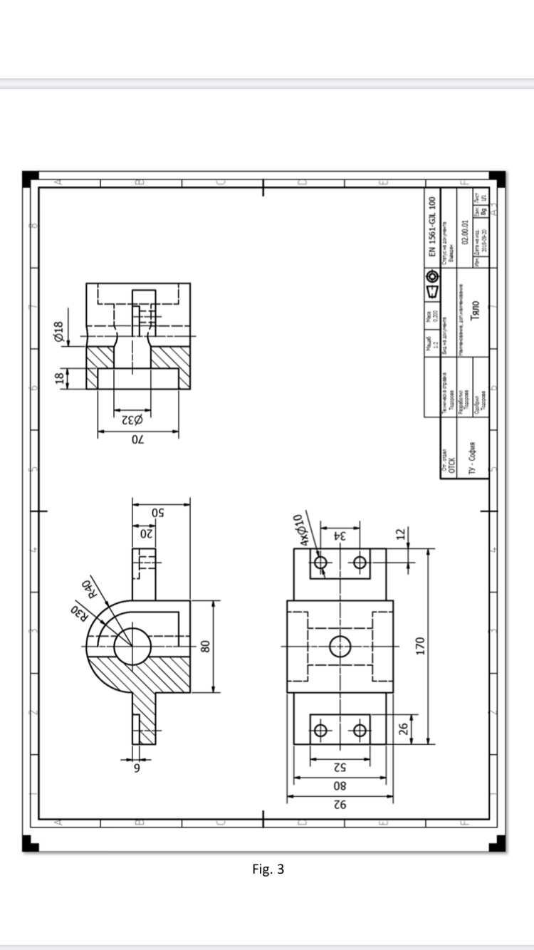 Solved Course work 3 Task: Two views of a Part are given. | Chegg.com