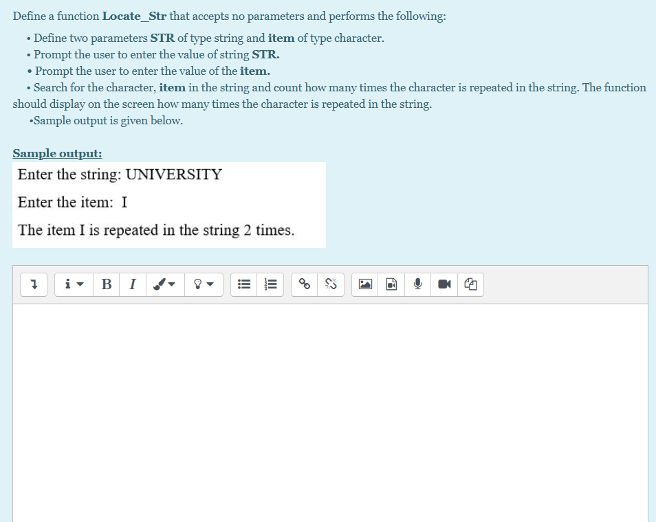 Solved Define a function Locate_Str that accepts no | Chegg.com
